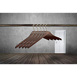 NAHANCO 20317 Wooden Top Hanger, Flat, 17", Low Gloss Mahogany Finish (Pack of 100)
