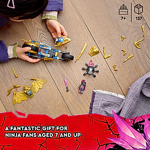 LEGO NINJAGO Jay's Golden Dragon Set, 71768 Toy Motorcycle with Dragon, Spider Figure and Jay Minifigure, Birthday Gift Idea for Kids 7 Plus