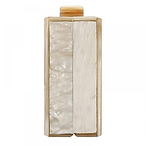 Women Acrylic Evening Clutch Vintage Evening Handbag for Elegant Banquet Evening Crossbody Handbag Box Clutch (Yellow)