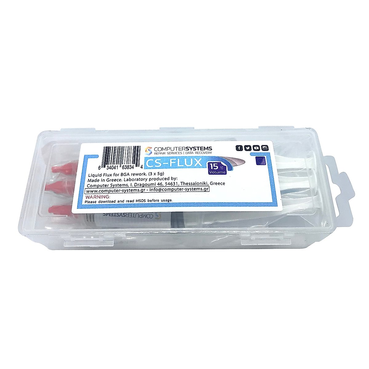 CS-FLUX reballing Low viscosity Halogen-free liquid flux for BGA component rework reflow 15g . Ideal for VGA GPU repairs