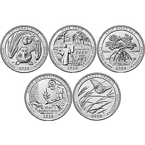 2020 P Complete Set of 5 National Park Quarters Uncirculated