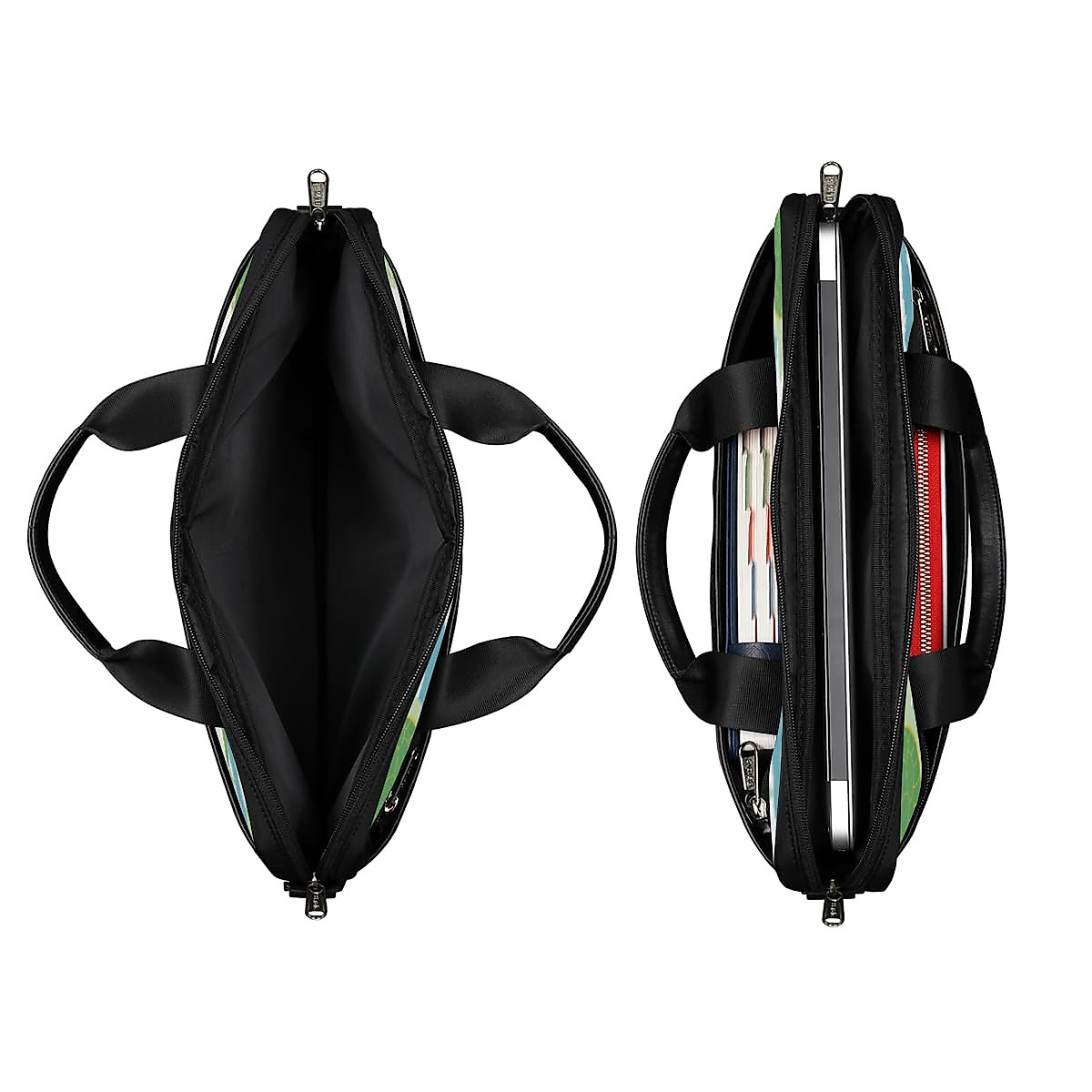 Cartoon Turtle Stripe Laptop Computer Bag Waterproof Shoulder Messenger Bag 13-15 inch Durable Laptop Tote Bag with Shoulder Strap Handle Lightweight Crossbody Briefcase