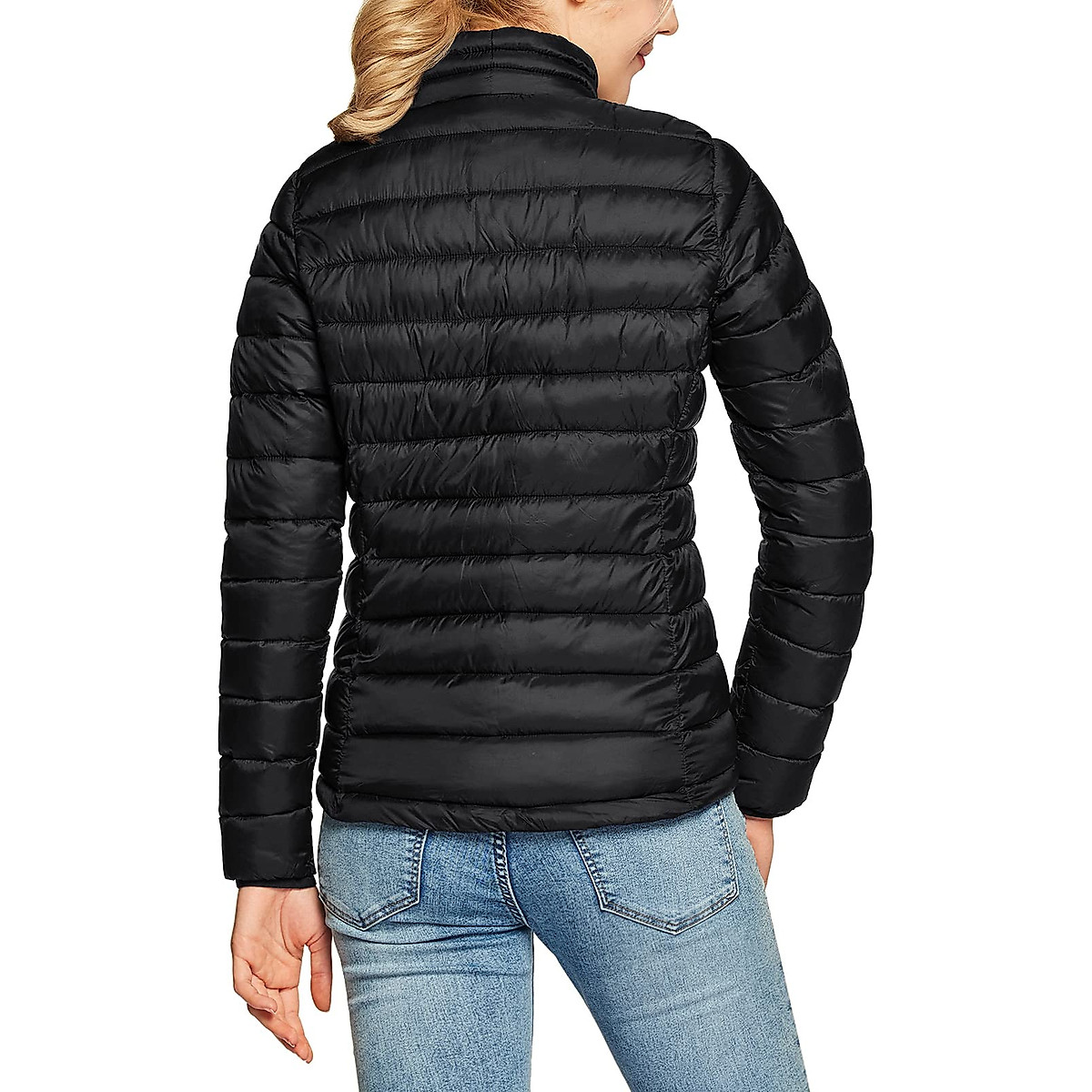 TSLA Women's Lightweight Packable Accent Puffer Jacket, Water-Resistant Winter Coat, Ascent Puff Packable Jacket Black, XX-Large