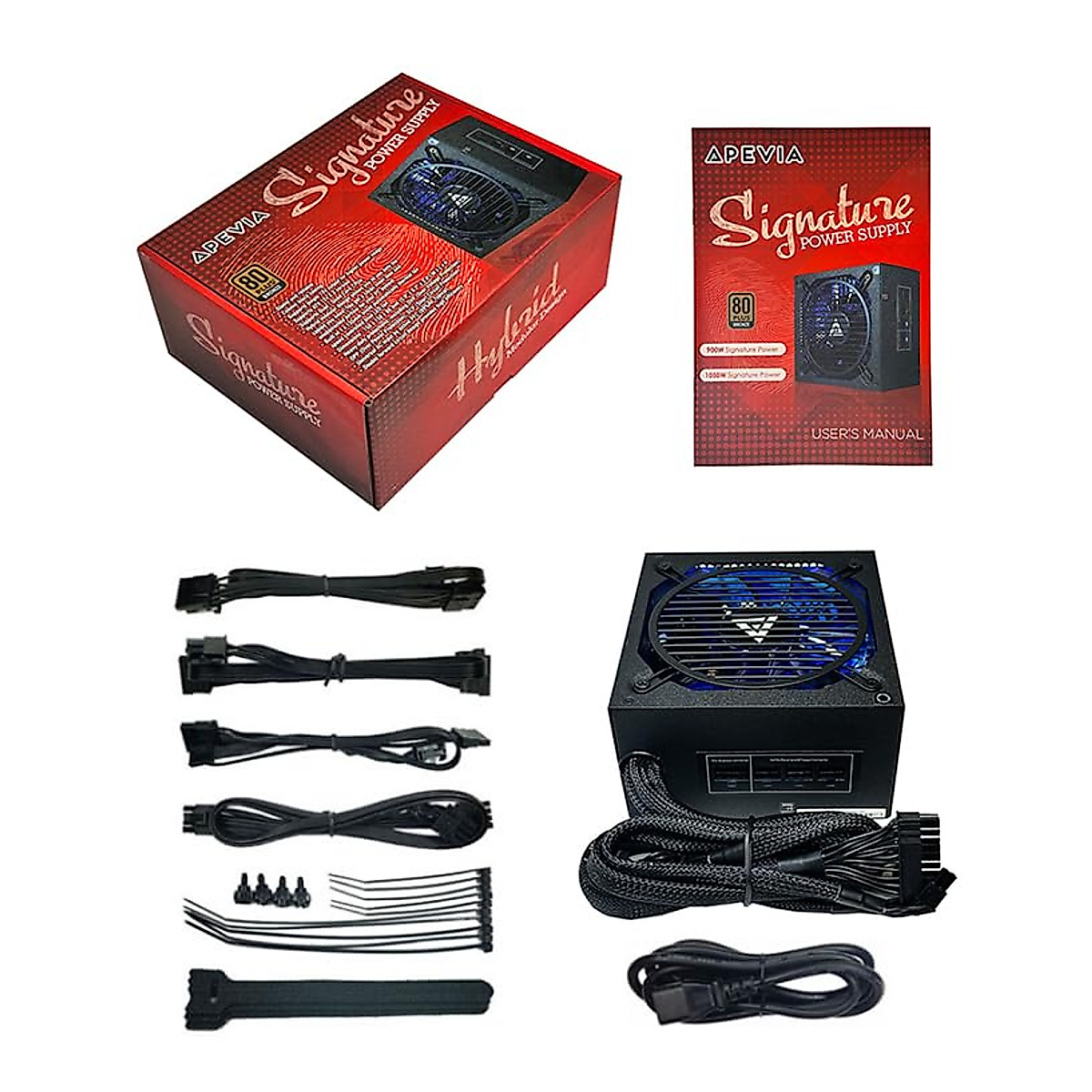 Apevia ATX-SN1050W Signature 1050W 80+ Bronze Certified Active PFC ATX Modular Gaming Power Supply