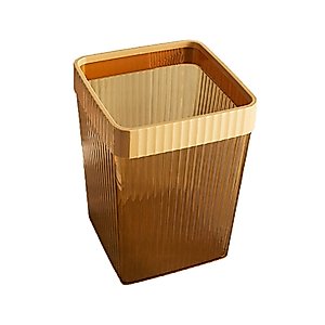 Yajuyi Clear Trash Can Wastebasket Garbage Bin Multifunction Container for Bathroom, Study, Orange