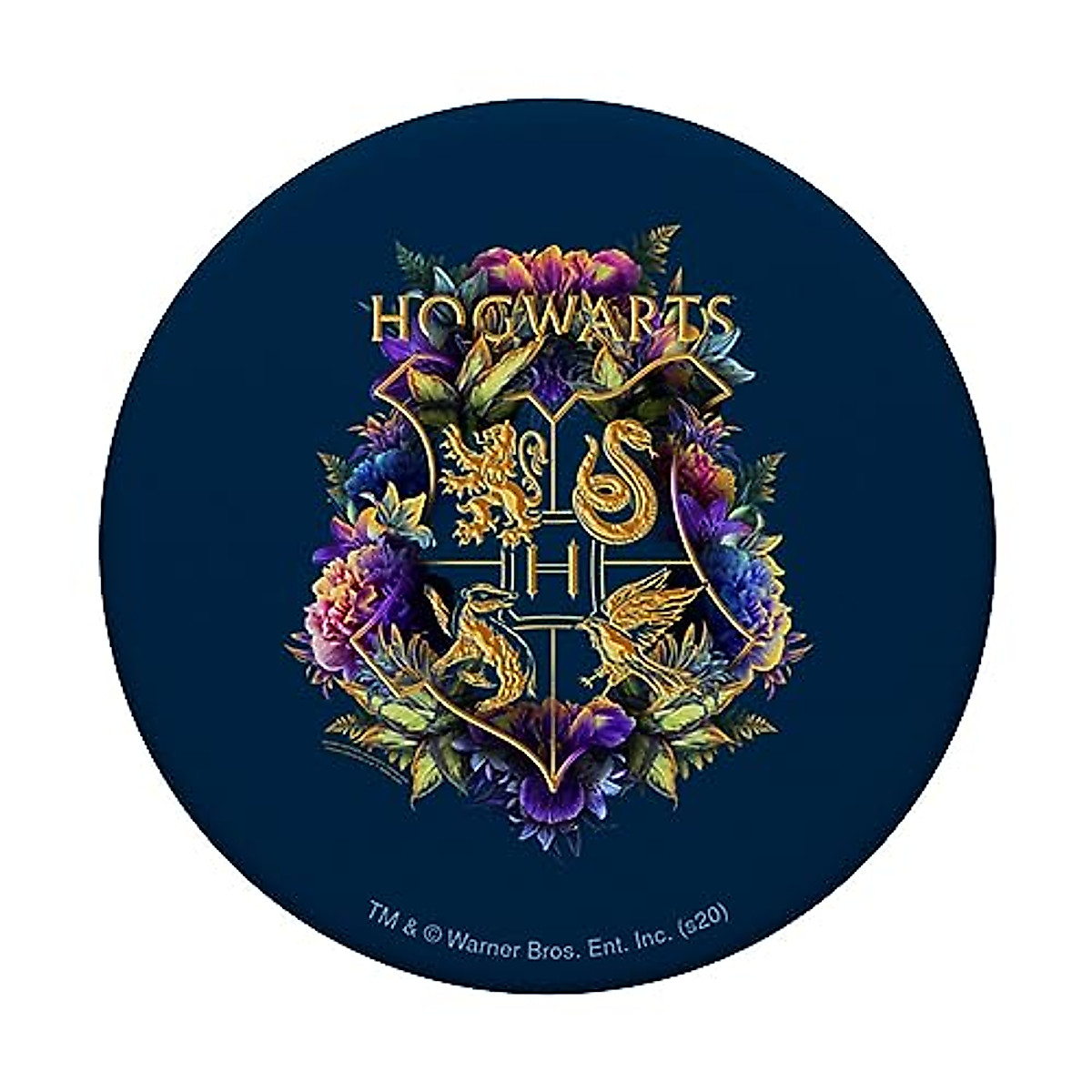 Harry Potter Hogwarts Multi-Colored Floral Crest PopSockets Swappable PopGrip