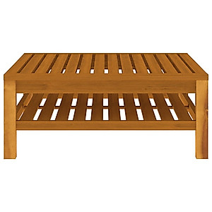 FAMIROSA 7 Piece Patio Lounge Set with Cream Cushion Solid Acacia Wood - 174.82 lbs