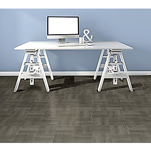 Nexus Self Adhesive 12-Inch Vinyl Floor Tiles, 20 Tiles - 12" x 12", Charcoal Grey Wood Pattern - Peel & Stick, DIY Flooring for Kitchen, Dining Room, Bedrooms & Bathrooms by Achim Home Decor