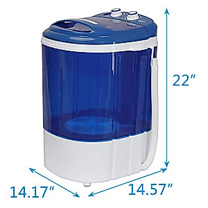 SUPER DEAL Mini Washer 5.7 lbs Capacity Portable Single Tub Compact Washing Machine with Spin Cycle Basket and Drain Hose for Camping, Traveling, Apartments, Dorms, RVs 110V