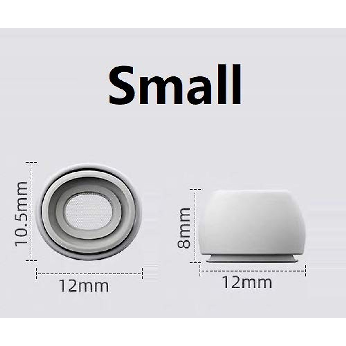 BLLQ Small Size Ear Tips Earbuds Covers Ear Caps Eartips Earpads Compatible with Apple AirPods Pro, Silicone Tips, Fit in Case, 3 Pairs White S