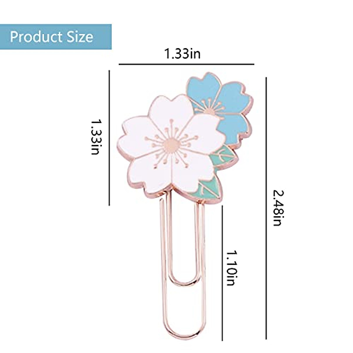 3 Pcs Cherry Blossom Cute Paper Clips Office Supplies Planner Accessories Clip Bookmark