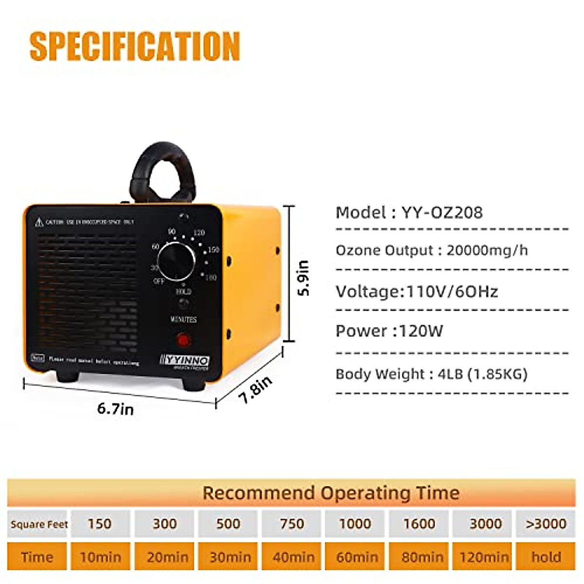 Ozone Machine for Home Car 22,000mg