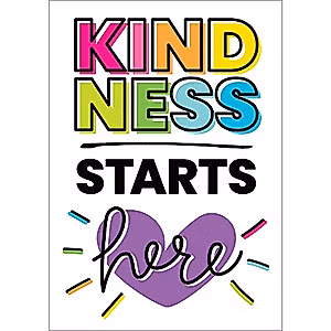 Carson Dellosa Kind Vibes Kindness Starts Here Poster—Inspirational Wall Art, Educational Poster for Bulletin Board, Office, Homeschool, Classroom Decor (13.37" x 19")