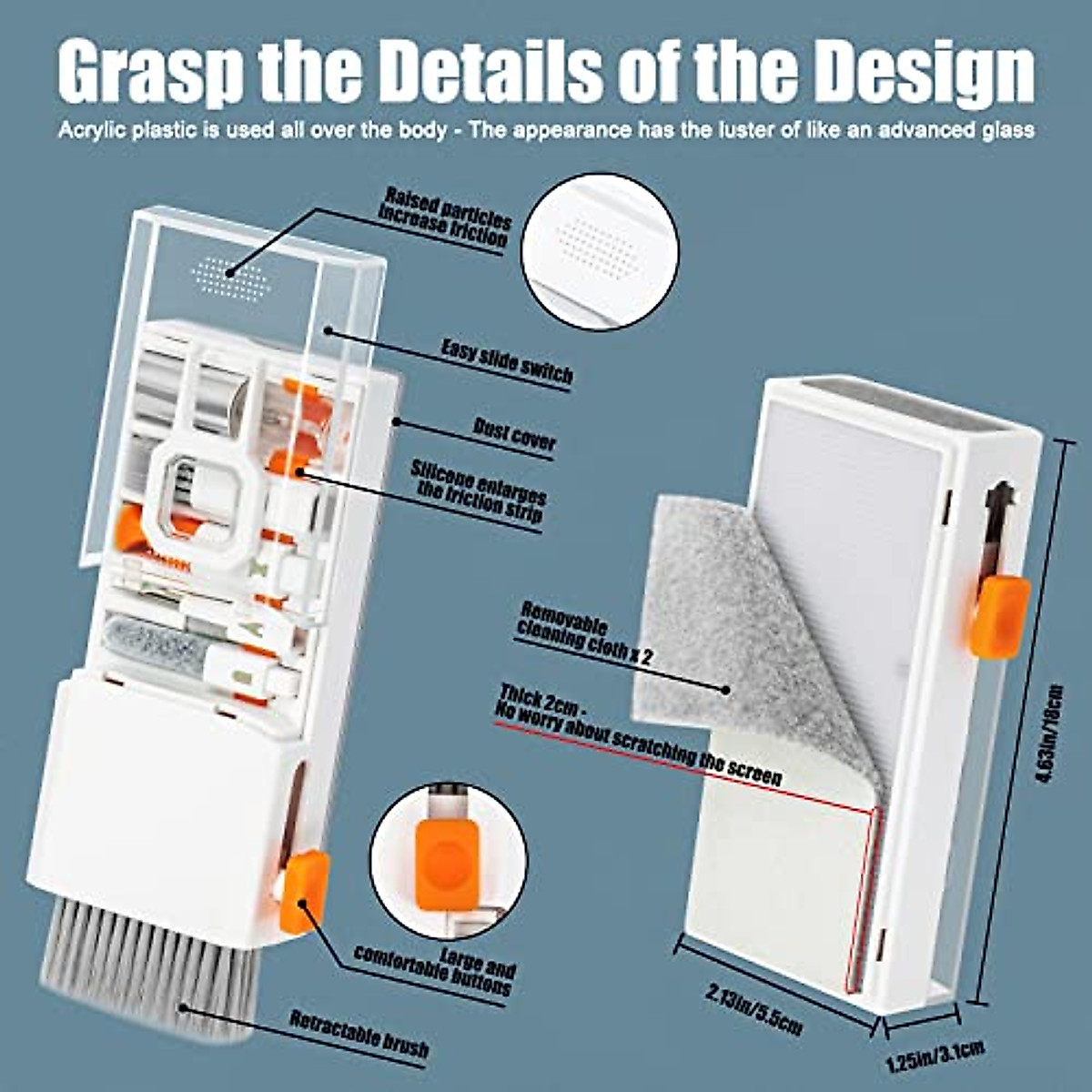 Laptop Computer Keyboard Screen Cleaner Kit, 10-in-1 Electronic Earbud Camera Lens Cleaning Brush Pen Tool for Airpod Pro Speaker Watch, Touchscreen Mist Spray for Phone Tablet MacBook PC iPad iPhone