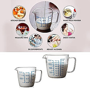 250ML/8 oz heat-resistant glass measuring cup with scale for laboratory, children's milk making, kitchen baking, etc.