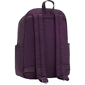 Kipling Women's Bennett, Lightweight, Minimal, Nylon Laptop Backpack, Black Tonal, 12''L x 15''H x 6.25''D (Darl Plum Tonal)