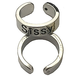Alternative Intentions Silver Toe Ring Slut, Whore, BBC, Hotwife or Queen of Spades, Swinger Jewelry Lifestyle (Sissy)