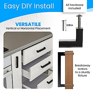 PARTILIA Matte Black Cabinet Pulls for Kitchen and Bathroom Drawers, Doors, Pantry, and Cupboards, 10 Pack, 5 Inch Hole-to-Hole Stainless Steel Handles, Modern Farmhouse Hardware