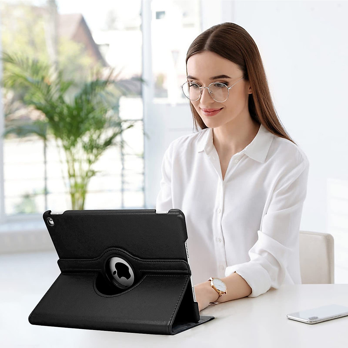 Rotating Case for iPad 9.7 Inch 2018 2017 / iPad Air 2 Case - 360 Degree Rotating Stand Protective Cover with Auto Sleep Wake for iPad 9.7 inch (6th Gen, 5th Gen) / iPad Air 2/ iPad Air (Black)