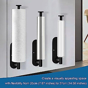 Baisyne Steel Retractable Paper Towel Holder for Kitchen Under Cabinet, Toilet (Black)