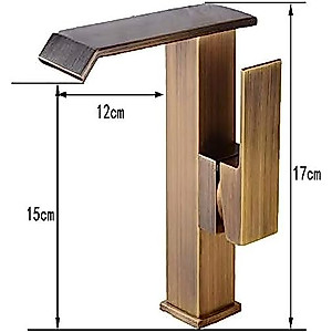 NANZU Kitchen & Bath Fixtures Taps Faucet, Basin Waterfall Faucet Copper Faucet Antique Hot and Cold Basin Faucet Under Counter Basin Faucet