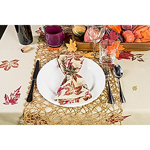 DII Rustic Autumn Leaves Kitchen Collection Thanksgiving & Fall Table Décor, Napkin Set, 20x20, 6 Piece