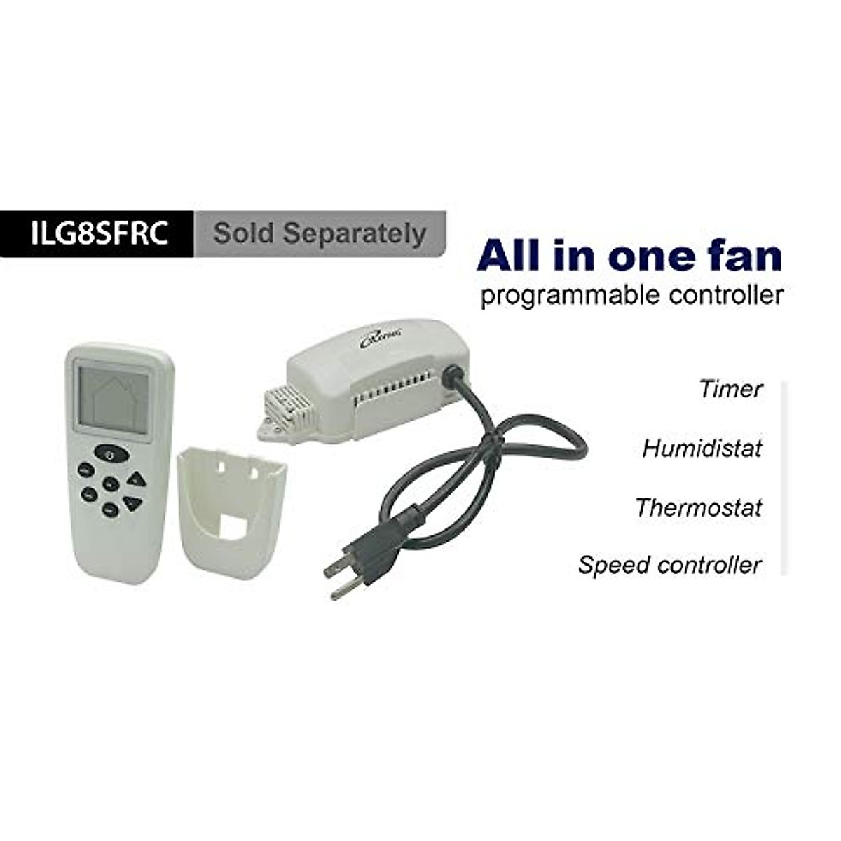 iLiving - 24" Wall Mounted Exhaust Fan - Automatic Shutter - Variable Speed - Vent Fan For Home Attic, Shed, or Garage Ventilation, 4244 CFM, 6200 SQF Coverage Area (Power Cord Not Included)