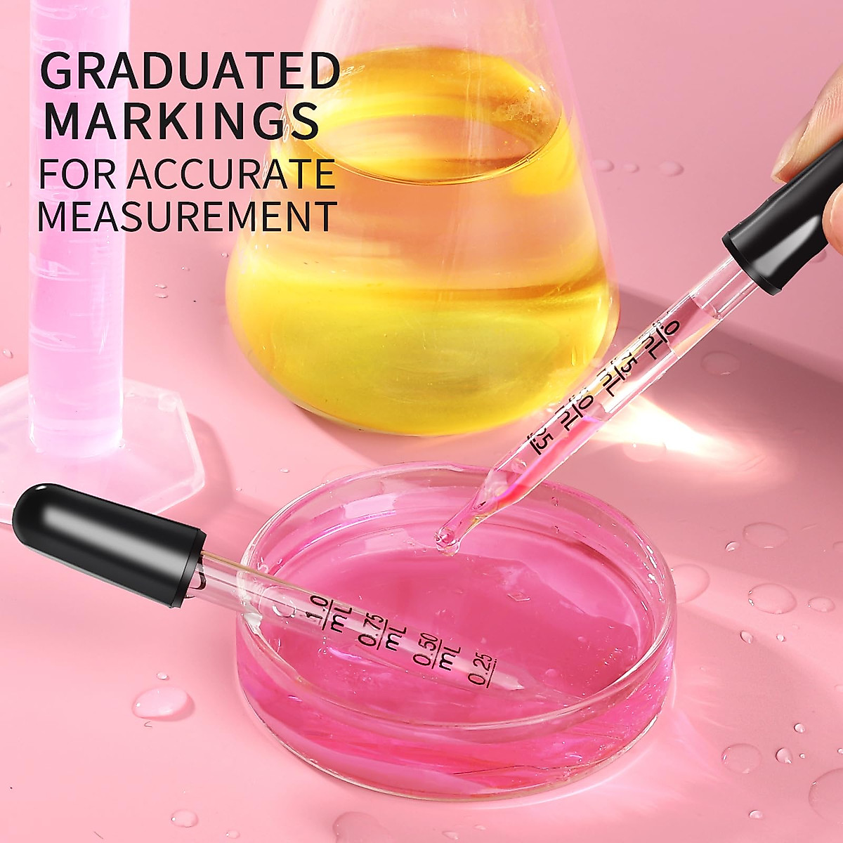 Teenitor 20Pack Eye Dropper 1mL, Droppers for Oils, Medicine Dropper Glass Dropper, Straight-Tip Eye Dropper Pipette Dropper for Oils, Ear Dropper Eye Droppers for Medicine Feeding Lab