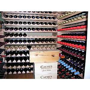 sfDisplay.com,LLC. Modular Wine Rack Beechwood 32-96 Bottle Capacity 8 Bottles Across up to 12 Rows Newest Improved Model (64 Bottles - 8 Rows)
