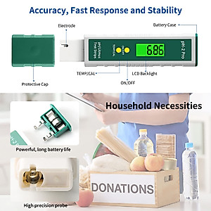Yewhick Digital pH and TDS Meter Combo, High Accuracy 0.01 Water Quality Tester and 3-in-1 TDS and EC Meter, PPM and µS Meter for Water, Practical Water Testing Kit