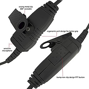 Rataok xpr3500e Earpiece and Mic Walkie Talkie Accessories Headset with Microphone Radio Ptt Ear Piece for Motorola xpr 3300e 3500e 3000 3300 3500 xpr3300e xpr3000 xpr3300 xpr3500 (C Swivel)
