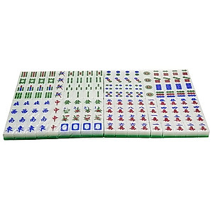 inBEKEA Mahjong Household Hand Acrylic Mahjong with 144 Engraved Tiles +3 Dice,Classic Chinese Mahjong for Travel Journey Party Game Idea Gift Mahjong Tiles