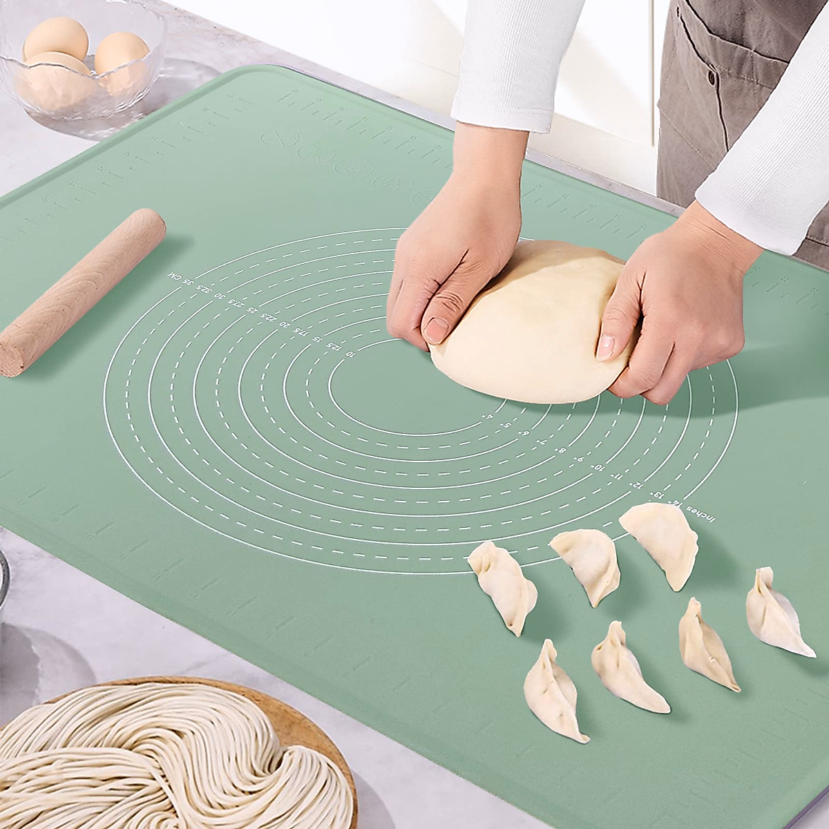 Silicone Baking Mat Extra Large Non-stick Baking Mat With High Edge, Food Grade Silicone Dough Rolling Mat For Making Cookies, Macarons, Multipurpose Mat, Countertop Mat, Placemat (20"X28")