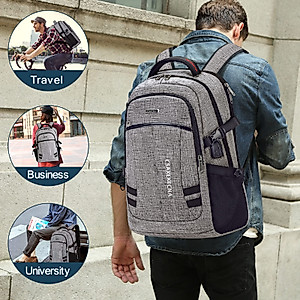 YANIMENGNU MINGMOU Travel laptop Backpack, extra large anti-theft school backpack, with USB charging port, waterproof 17 inch, schoolbag for boys and girls