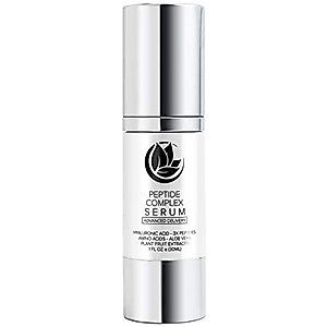 Peptide Complex Serum by Microderm GLO - Best Skin Toning, Facial Tightening, 100% PURE & NATURAL, Plump, Hydrate & Nourish Your Face, Boosts Collagen & Heals Skin While Improving Tone & Texture, 1oz