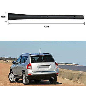 Universal Antenna Mast for Car Roof, 7 inch Flexible Rubber AM/FM Radio Antenna, Auto Replacement Accessories with Screws Adapter, Compatible for Most Car Models with Removable Antenna (Black)
