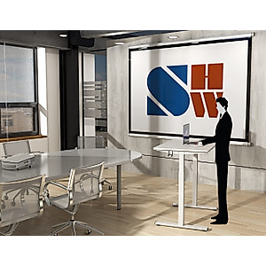 SHW Electric Height Adjustable Desk with Memory Preset, 40 x 24 Inches, White