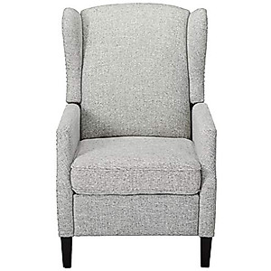 GDFStudio Weyland Wingback Traditional Fabric Recliner (Light Grey)