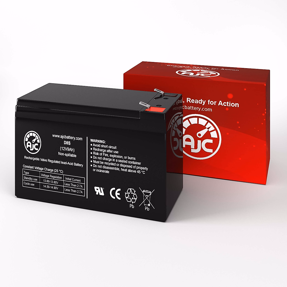 AJC Battery Compatible with APC Back-UPS Pro 500 12V 8Ah UPS Battery