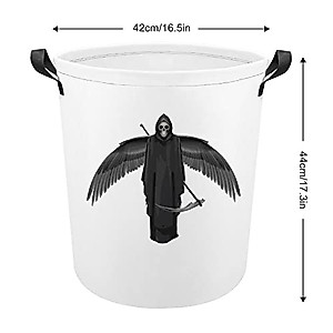 Death Grim Reaper Large Laundry Basket Hamper Bag Washing with Handles for College Dorm Portable