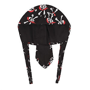 Cotton Skull Cap, Unisex Bandana Hat Pirate Headscarf Sports Headwear Sun UV Protection Cycling Bandana Running Beanie Bike Motorcycle Under Helmet Liner