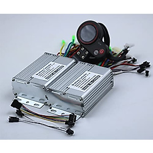 Bike Fender Dual Drive 36/48/60V 450/500W BLDC Electric Scooter Controller E-Bike 2 pcs brushless Speed Driver and 1Pcs LCD Display one Set Mud Guards (Color : 36V Set)