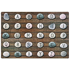 Carpets for Kids Pixel Perfect 60216 Alphabet Stones Seating Rug 6ft x 9ft Rectangle
