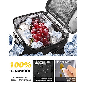 SafeDelux Insulated Lunch Bag with Combination Lock - Durable, Leakproof, Large Cooler Bag with Adjustable Shoulder Strap for Men Women (Black)