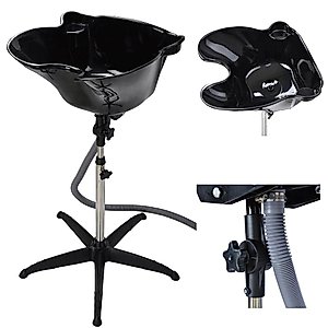 AW Shampoo Bowl Hair Sink with Gel Neck Rest Hair Trap CUPC Vacuum Breaker Barber Salon Spa Mounting Ability for Home Barbershop