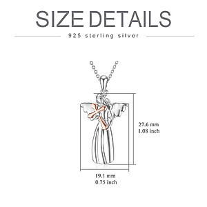 SIMONLY Mother's Day Gifts Angel Necklace Cross Necklace 925 Sterling Silver Angel Wings Pendant Faith Jewelry for Women