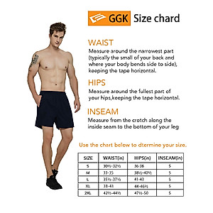 GGK Mens 5 Inch Running Shorts Lightweight Quick Dry Athletic Shorts for Workout Gym Training with Back Zipper Pockets Black
