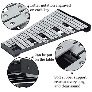 32 keys Glockenspiel Professional xylophone with Stand, Bag, Note Holder, Rubber Mallets