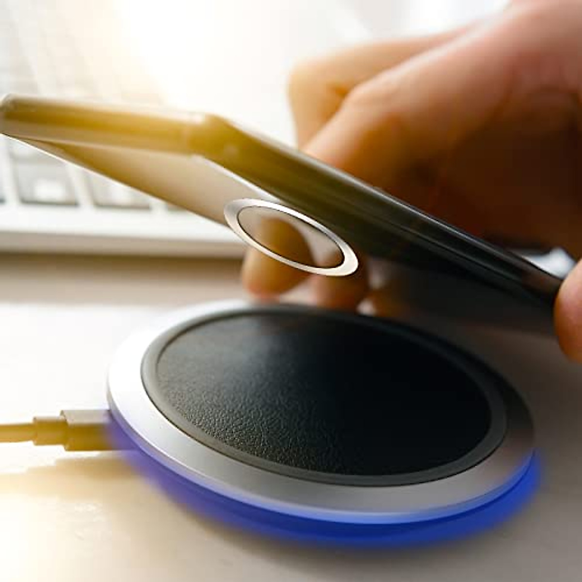 Flutesan 8 Pcs Magnetic Universal Wireless Car Charger Case Ring Stickers Metal Materials Compatible with Magsafe Wireless Charger Magnet Sticker Compatible with iPhone 13 Series/12 Series Phone Case