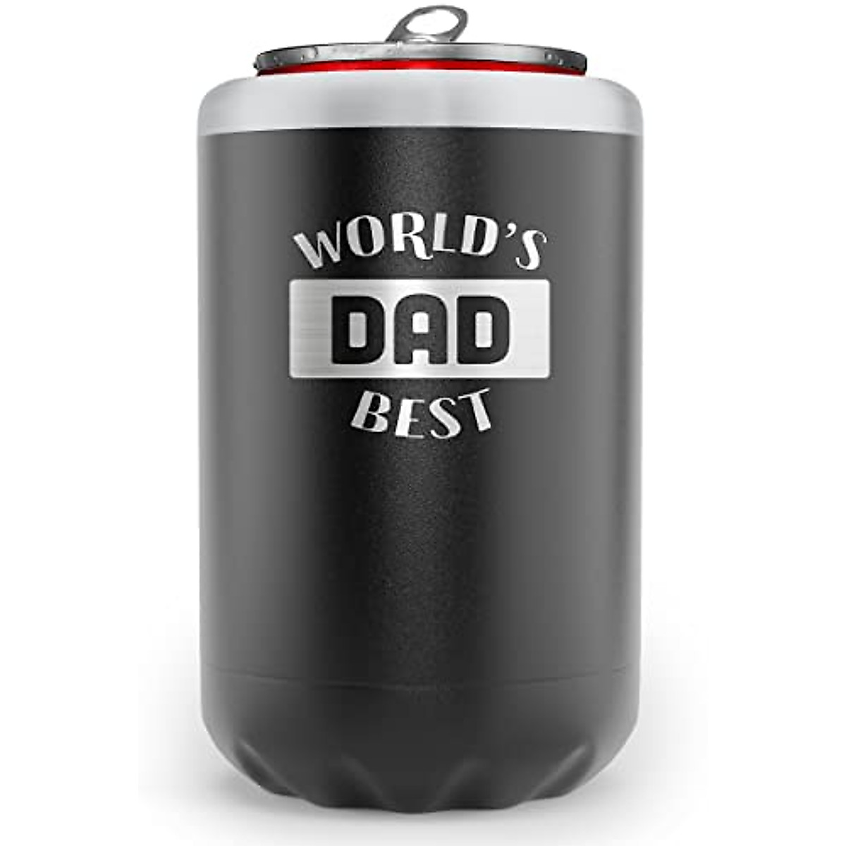 SoHo Can Cooler Gift for Dad, Insulated for 12oz Standard Beer, Soda Can, Tumbler for Fathers Day/Christmas/Birthday Gifts "Worlds Best Dad"(Gift Boxed)